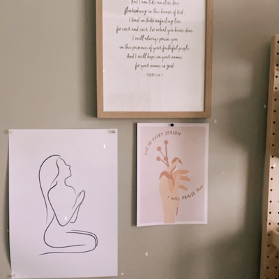 Praying Woman Woman of Faith Pray Wall Art Christian Artwork Religious ...