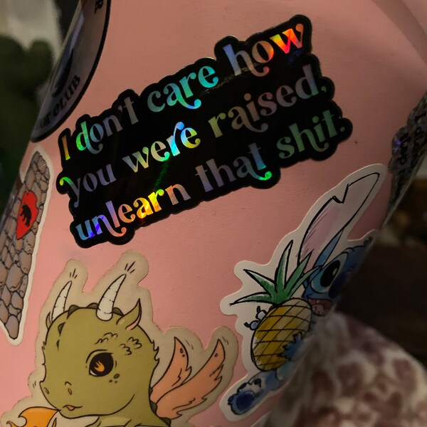 I Don't Care How You Were Raised Unlearn That Shit Sticker, Equality ...
