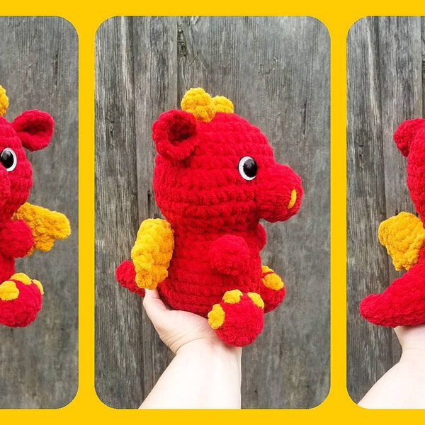 Crochet Chubby and Baby Dragon Plushie Pattern: Amigurumi Bundle (PDF ...