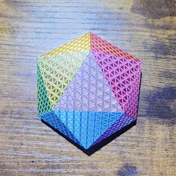 Icosahedron 3D Printed Model 20 Sided Polyhedron 4 Inch - Etsy