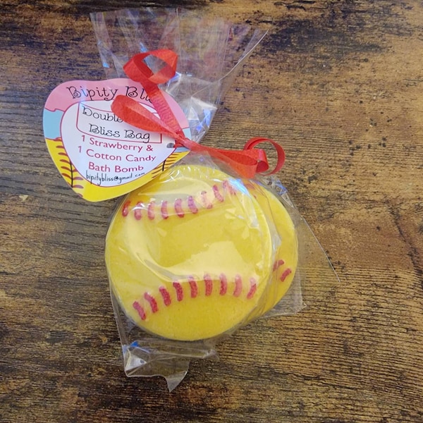 Softball Bath Bomb Gift Set - Homemade Sports Bath Fizzies for Softball ...