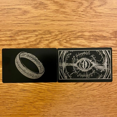 Metal Skip Cancel Undo Cards Matte Black Anodized Aluminum Laser ...