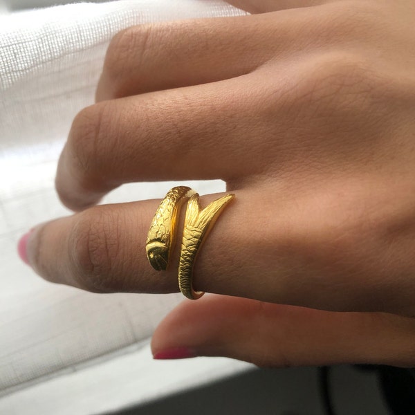 Sterling Silver Fish Ring for Women Gold Fish Ring Vintage Fish Ring ...