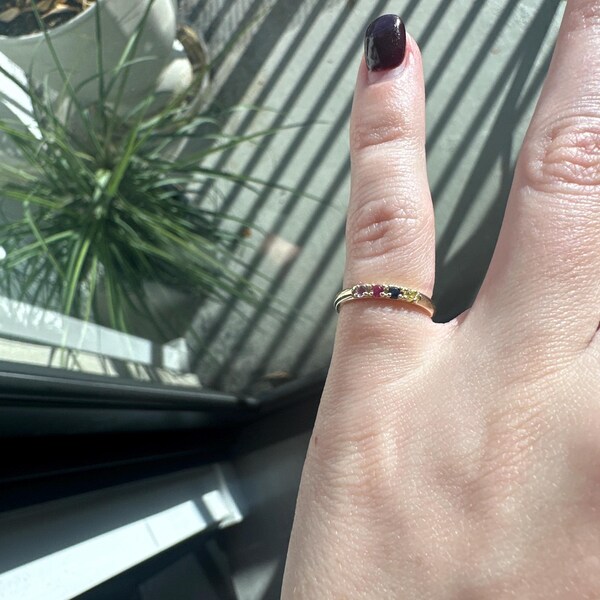 10K,14K,18K Gold Family Birthstone Ring, Personalized Birthstone Ring ...