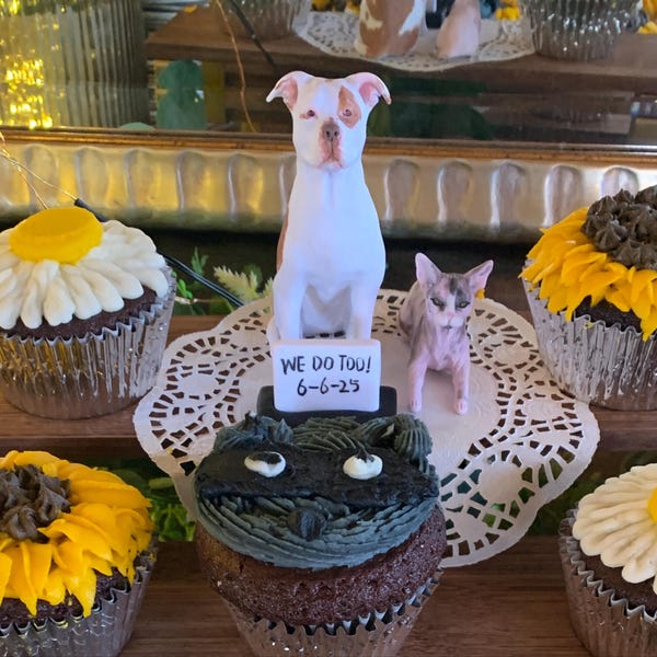 Custom Petsdog，wedding Caketopper,pets Birthday,cat Caketopper ...