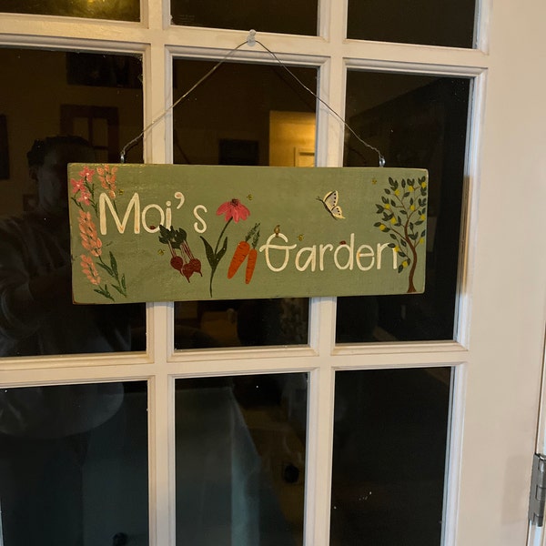 Custom Hand Painted Sign, Garden Sign, Custom Quote Outdoor Sign, Yard ...