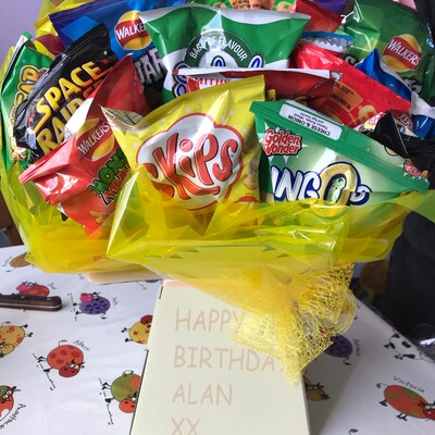 Mixed Crisp Bouquet Gift Set, Savoury Hamper, Personalised Gift Box ...