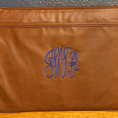 Monogrammed Leather Laptop Sleeve Monogrammed Laptop Bag Personalized ...