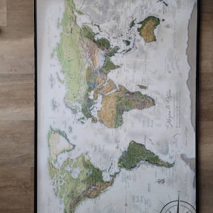 World Map Push Pin, USA National Parks Included, Illustrated World Pin ...