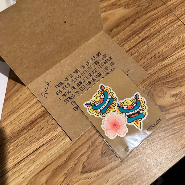 Okinawa Shisa Pair Stickers Pack of Two Okinawa Sticker Japan Sticker ...