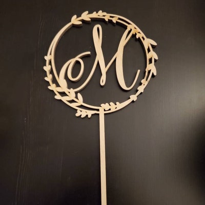 M Cake Topper Wood Initial Cake Topper M Cake Topper Letter M - Etsy