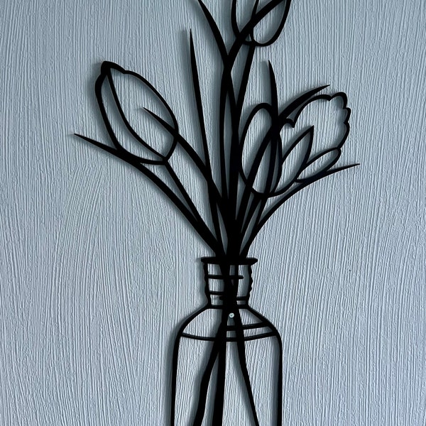 Plant Wall Decor Metal Flower Pot Laser Cut Digital Download | SVG, DXF ...