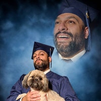 High Contrast Blue Portrait Studio Digital Backdrop, Photography ...