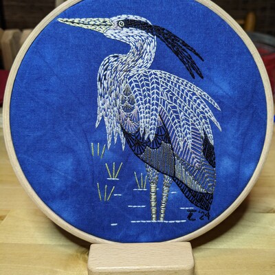 Heron Embroidery Hoop Art Pattern Instant Download Bird Hand Embroidery ...
