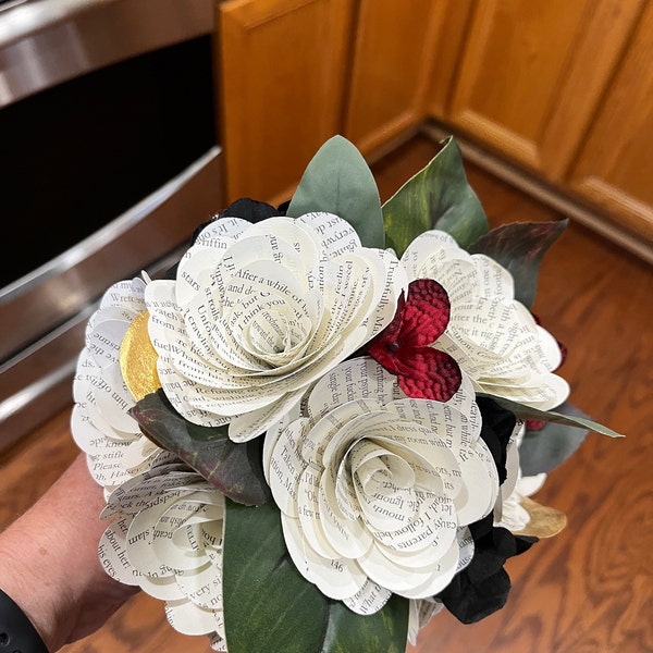 Custom Book Rose Bouquet, Wedding Bouquet - Etsy