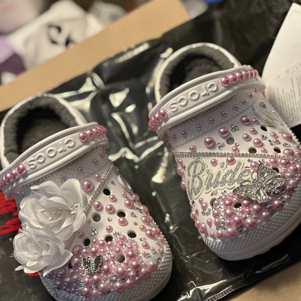 Bride Elegant Wedding Crocs Comfortable Shoes for Brides, Bridal Party ...
