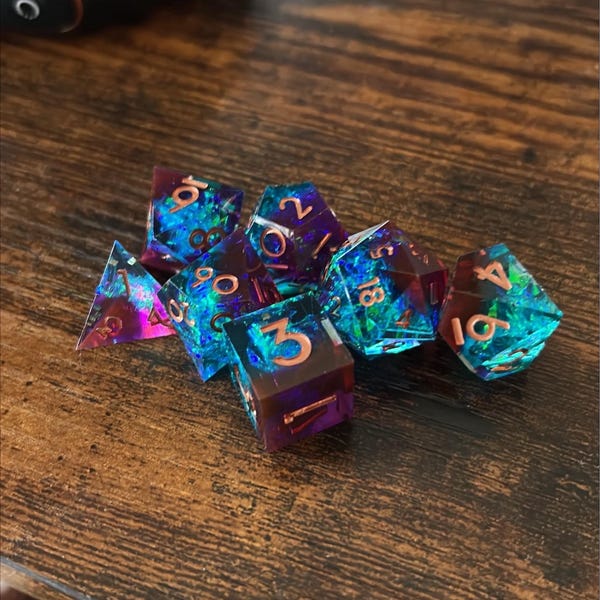 Metal Dice / Ice Storm / Dnd Dice Metal / Blue Luminance - Etsy