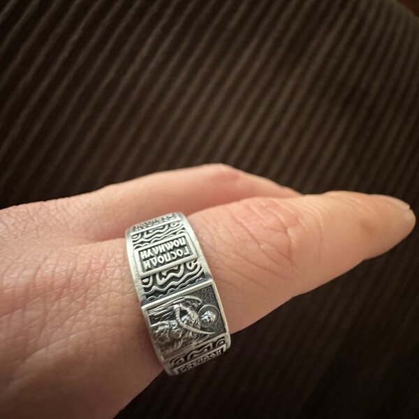 Archangel Michael Ring, St. Michael Protection Band, Sterling Silver ...