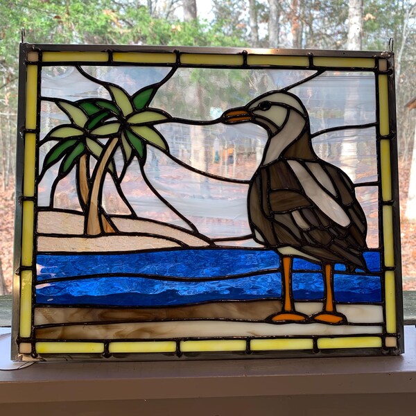 Stained Glass Pattern, Lake Scene, Digital Download, PDF SVG - Etsy