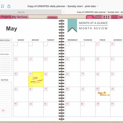 Digital Planner Undated Ipad Goodnote Template Hyperlinked - Etsy