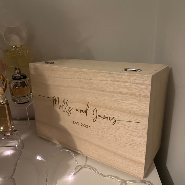 Personalised Couples Names Wedding Gift Keepsake Box, Personalized ...