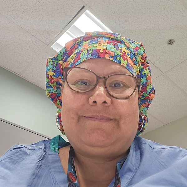 Breast Cancer, European, Scrub, Surgical, Bonnet or Hair Covering Hat ...