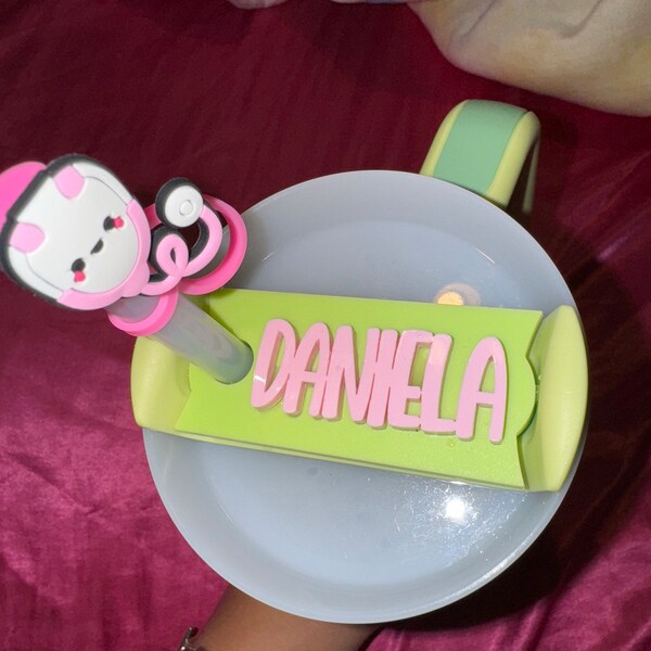 Personalized Tumbler Name Tag, Cup Topper, Acrylic Name Plate, Tumbler ...