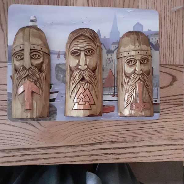 Odin, Thor, Tyr Altar Set: Handmade Linden Wood Norse Gods Statue - Etsy