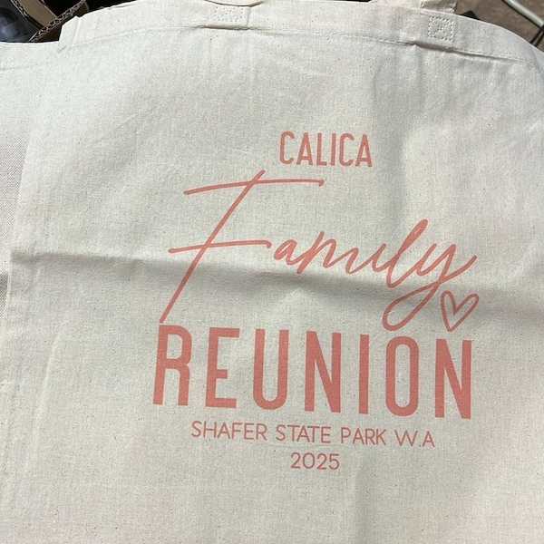 Family Reunion Tote Bags - Personalized Reunion Bags - Custom Tote Bags ...