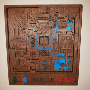 3D Hyrule Video Game Map Laser Cut Wood Multilayer Custom | Etsy UK
