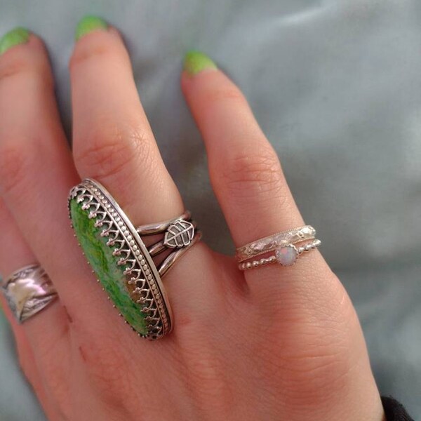 Fairy Ring, Forest Fairy Ring, Silver Fairy Ring, Silver Rings, Opal ...