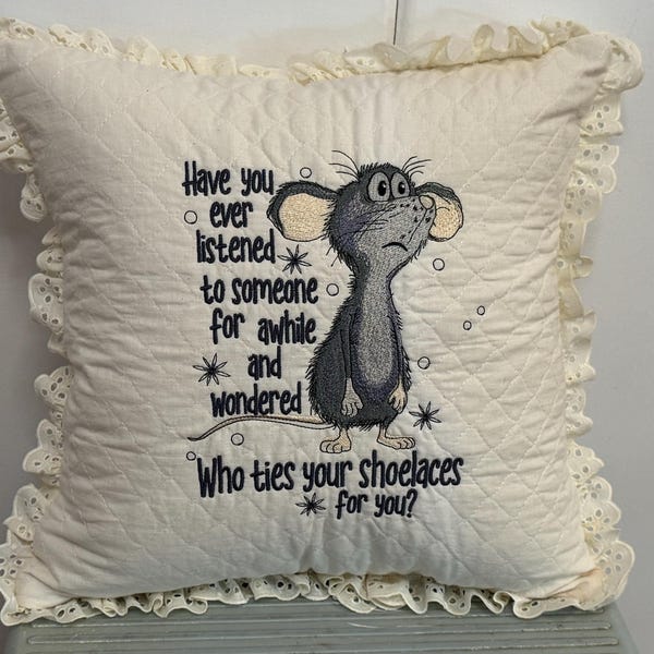 Motif de broderie drôle de citation sarcastique de souris, fichier ...