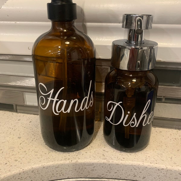 Hands/dishes/lotion/custom Decal, Soap Dispenser Decal, Decal Set, Farmhouse Decal, Soap ...