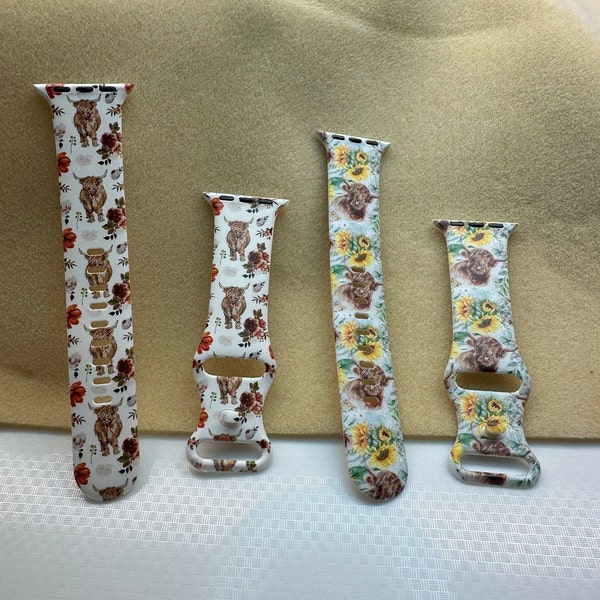 Leopard Floral Watch Band for Apple Watch Samsung Fitbit Strap Boho ...
