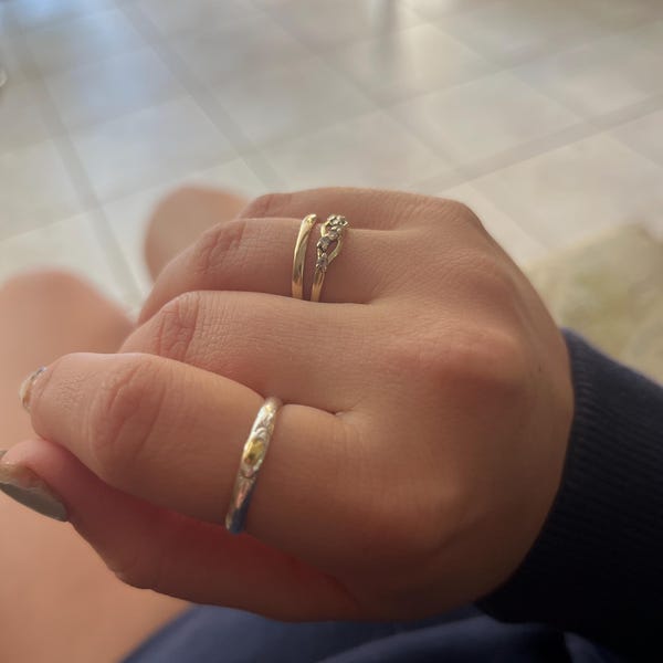 Single Nugget Ring - Sterling Silver and Natural Alaskan Gold Nugget - Etsy