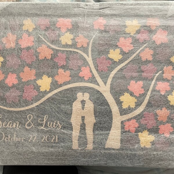 Autumn Wedding Guestbook Alternative Tree of Maple Leaves Guest Book 3D ...