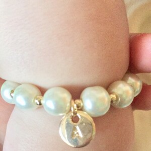 Baby Girls Monogrammed Pearl Bracelet Personalized Baby Gift | Etsy