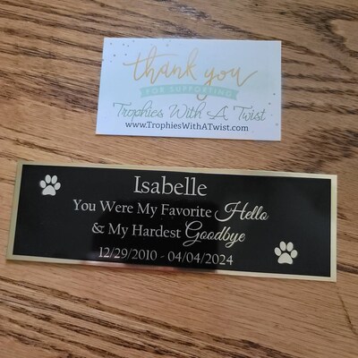 Cremation Urn Name Plate Custom Engraved Memorial Urn Tag Plaque Black ...