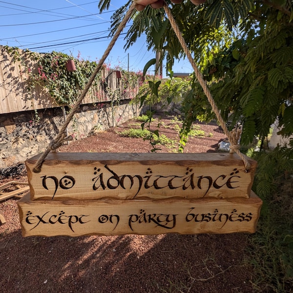A Long Expected Party Sign Pyrography Wood Burning Jute Rope Interior ...
