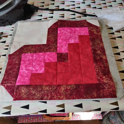 Log Cabin Heart Quilt Block Pattern Download - Etsy