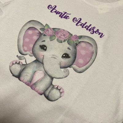 Purple Floral Elephant Clip Art, Watercolor Cute Little Peanut,lavender ...