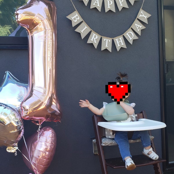 Happy Birthday Banner, Happy Birthday Burlap Banner, Happy Birthday ...