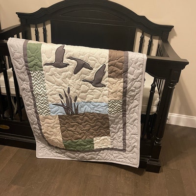 Duck Baby Quilt Hunting Theme Crib Bedding, Hunter Nursery, Woodland ...