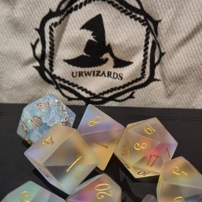 Dragon Hand-painted Dice Set Dnd Dice Set Obsidian Polyhedral Dice Set ...