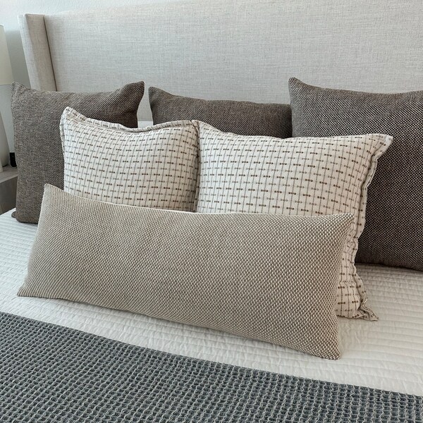 Coastal Light Blue Linen Pillow Cover Set, Blue Striped Throw Pillow ...