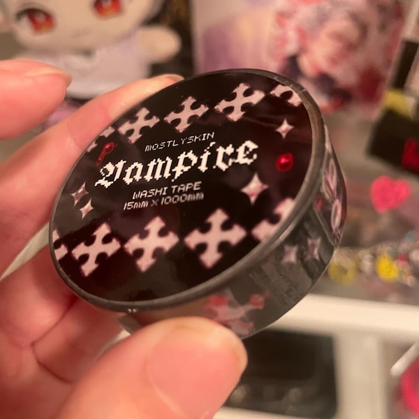 Coquette Vampire Gothic Halloween Rosary Washi Tape Stationary Journal ...