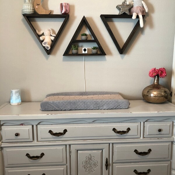 Triangle Shelves | Set of 3 | Rustic Wall Decor | Gallery Wall Decor ...