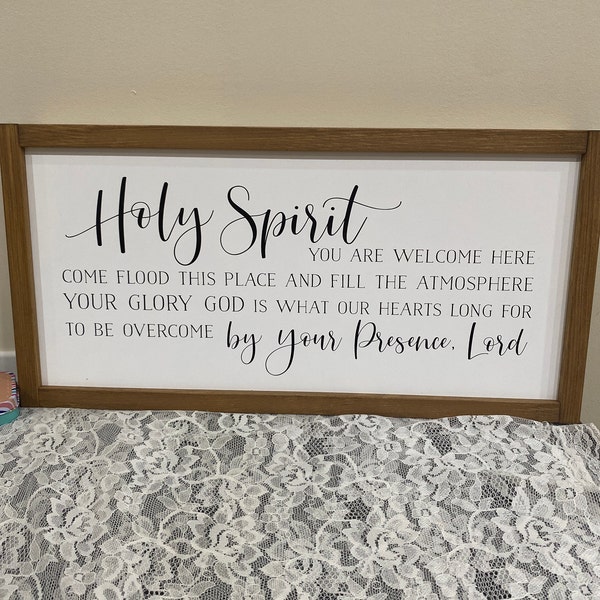 Holy Spirit You Are Welcome Here Sign | Scripture Signs | Living Room ...