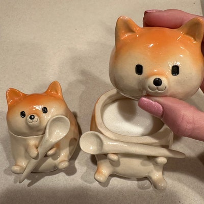 Funny Calico Cat Pair of Small Plates Pottery Kitten Lover Gift ...