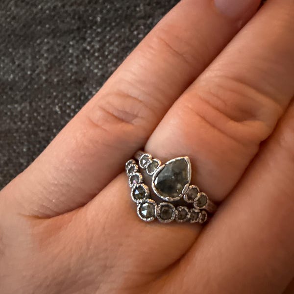 Kyanite Shield Ring Green Raw Crystal Crown Ring Natural Rough Kyanite ...